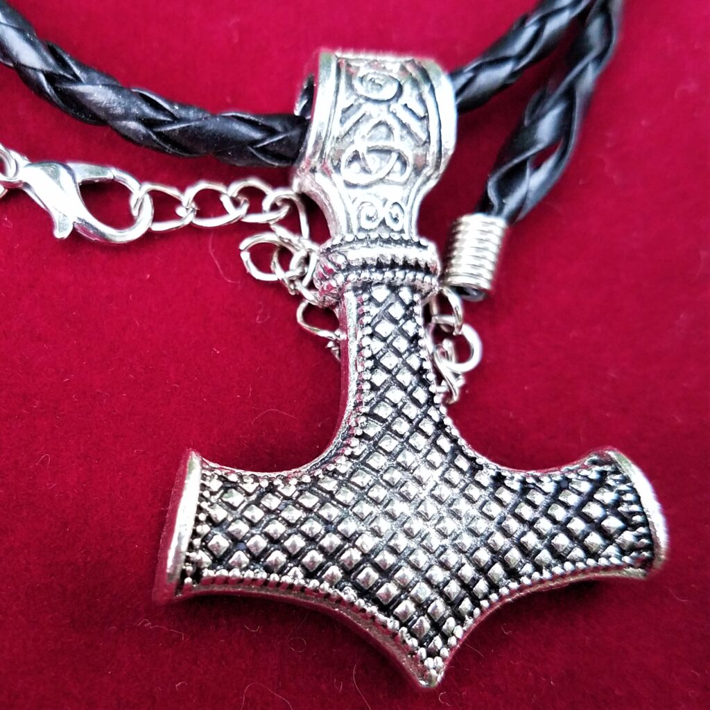 Thor's Hammer (Called Mjölnir) Pendant with Leatherette Necklace Viking ...