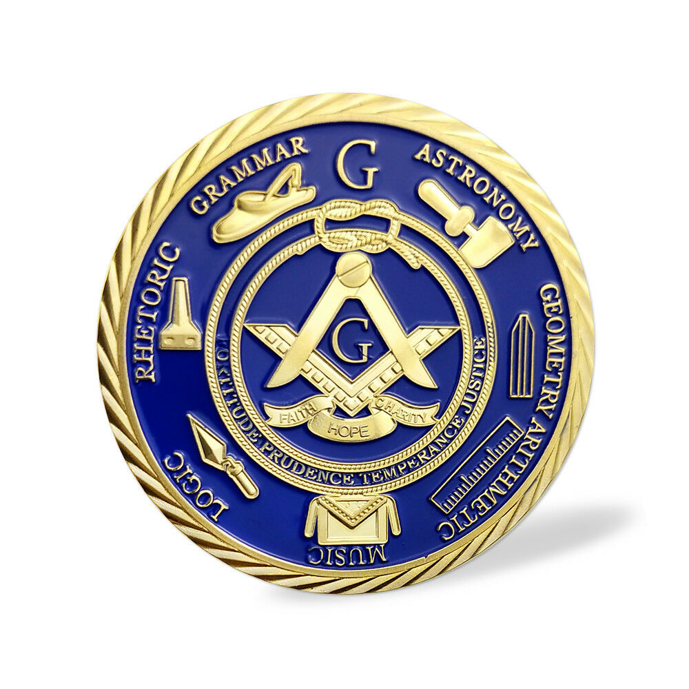 Hand Painted Masonic Medallion for Freemasons 3D Design with Protective ...